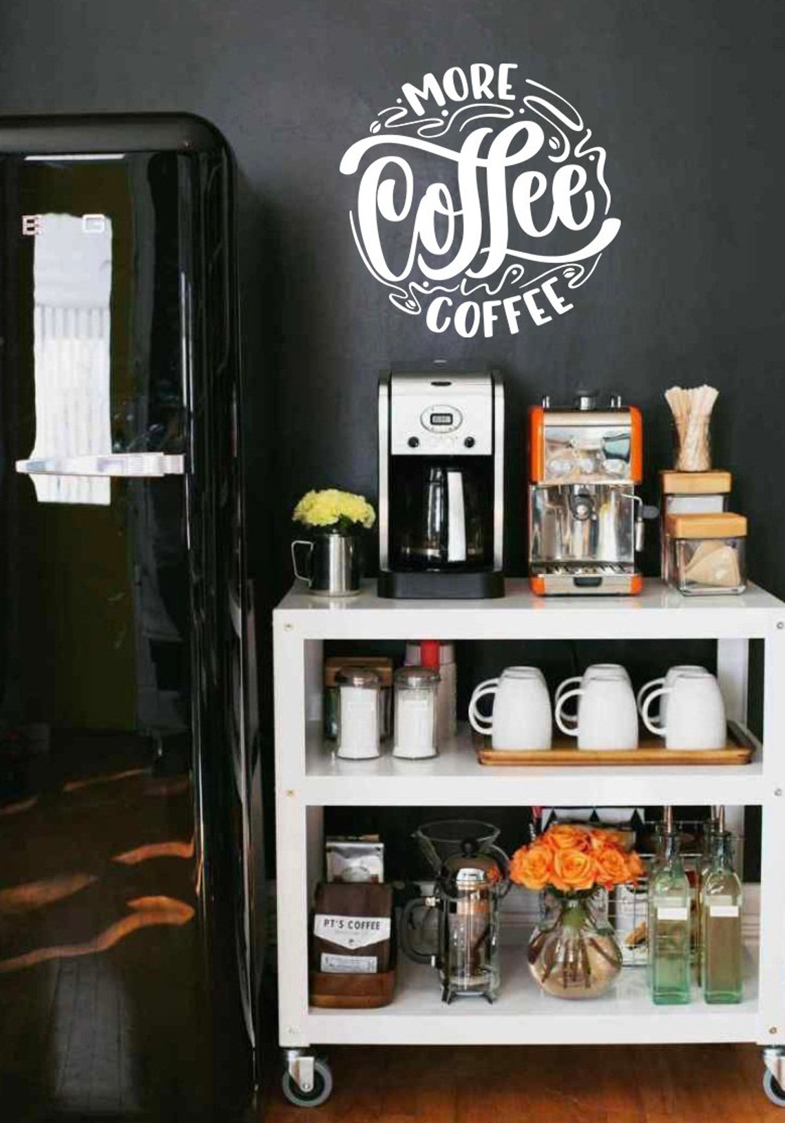 More Coffee Wall Decal Vinyl Sticker for Coffee Shop Bar Wall Graphic ...