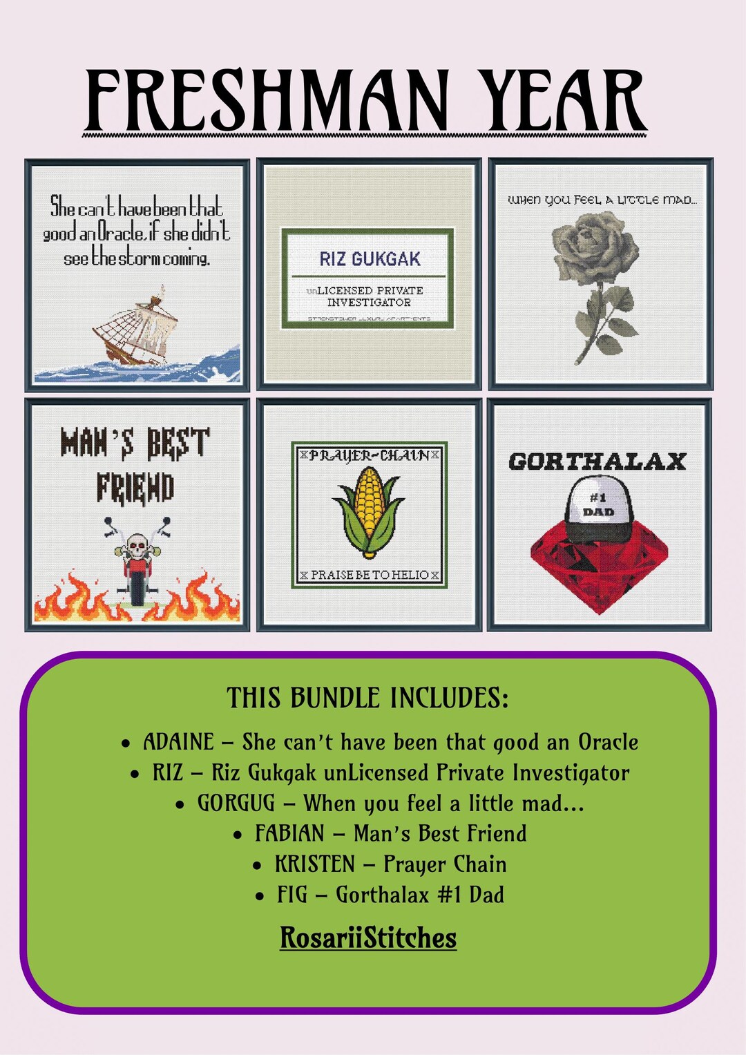 Fantasy High Cross Stitch Patterns: Dimension 20 Bundle (digital ...