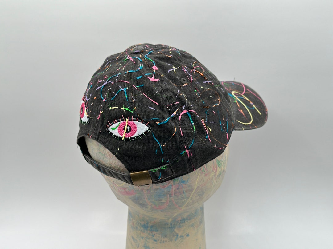 Mad Splatter Look Black Hat It // Pink Eyes - Etsy