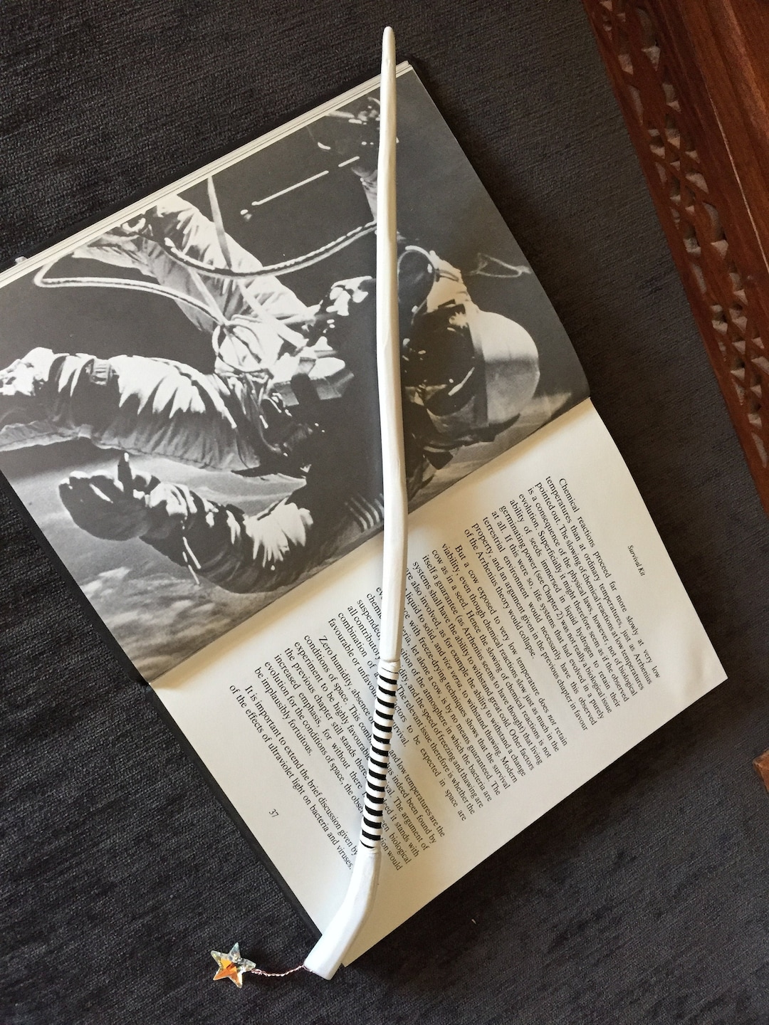 White Witches Wand. Made of English Rowan Wood. Swarovski Crystal Charm ...