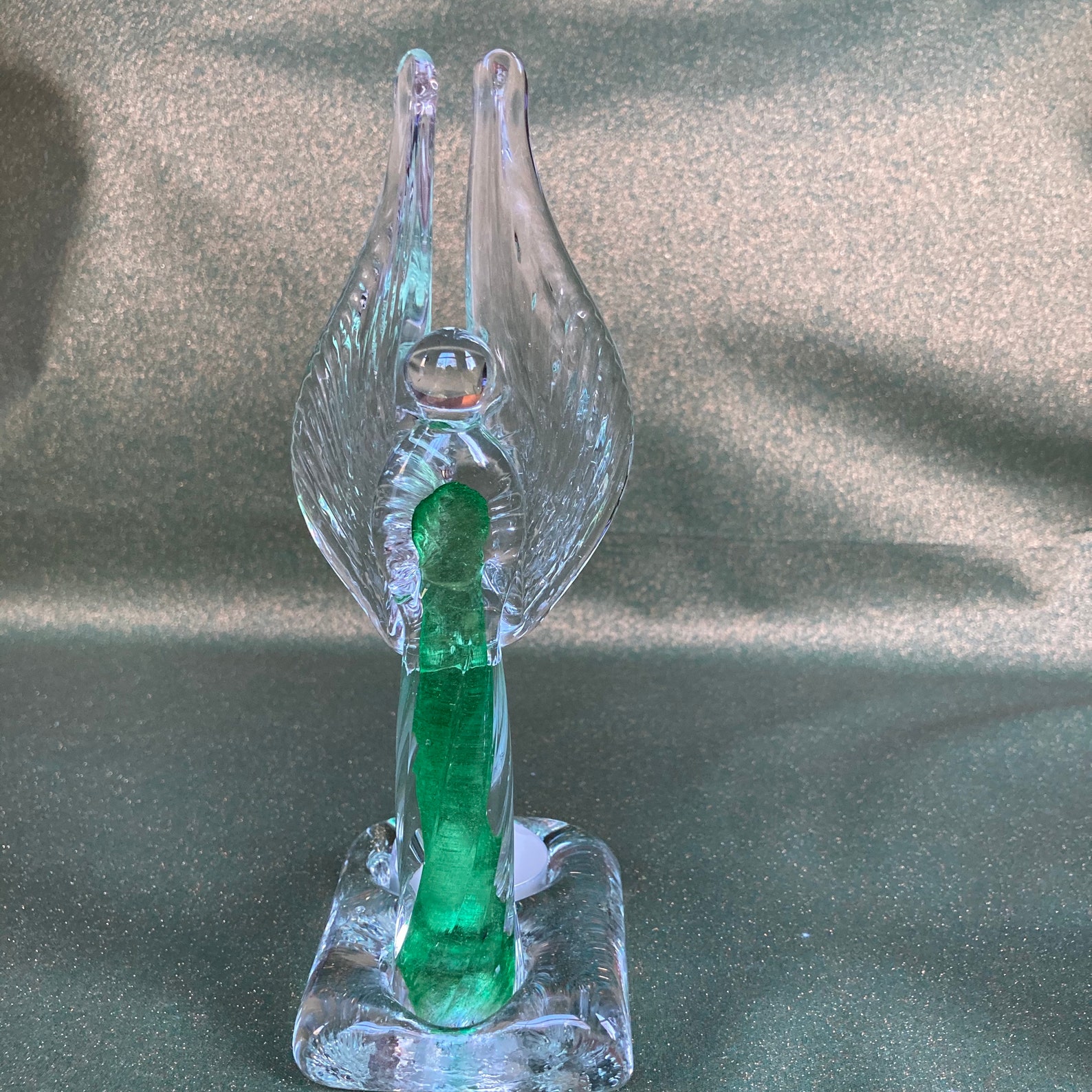 Hand Blown Glass Angel Candle Holder Figurine Present Handmade - Etsy