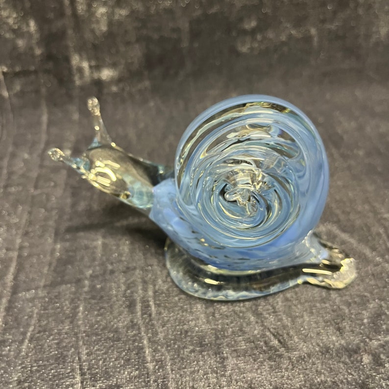 Hand Blown Glass Snail Figurine Ornament Paperweight Present Handmade ...
