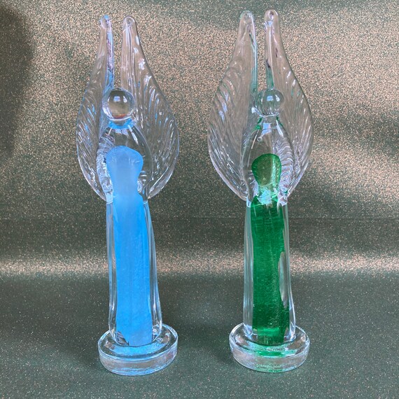 Hand Blown Glass Angel Figurine Paperweight Present Handmade - Etsy UK