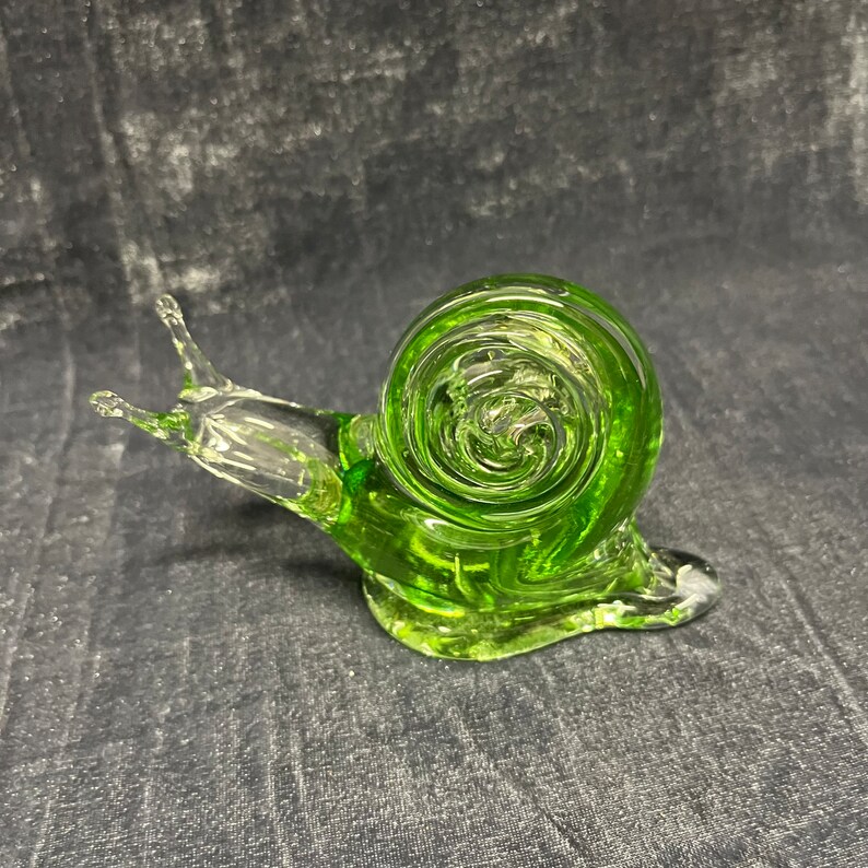Hand Blown Glass Snail Figurine Ornament Paperweight Present Handmade ...
