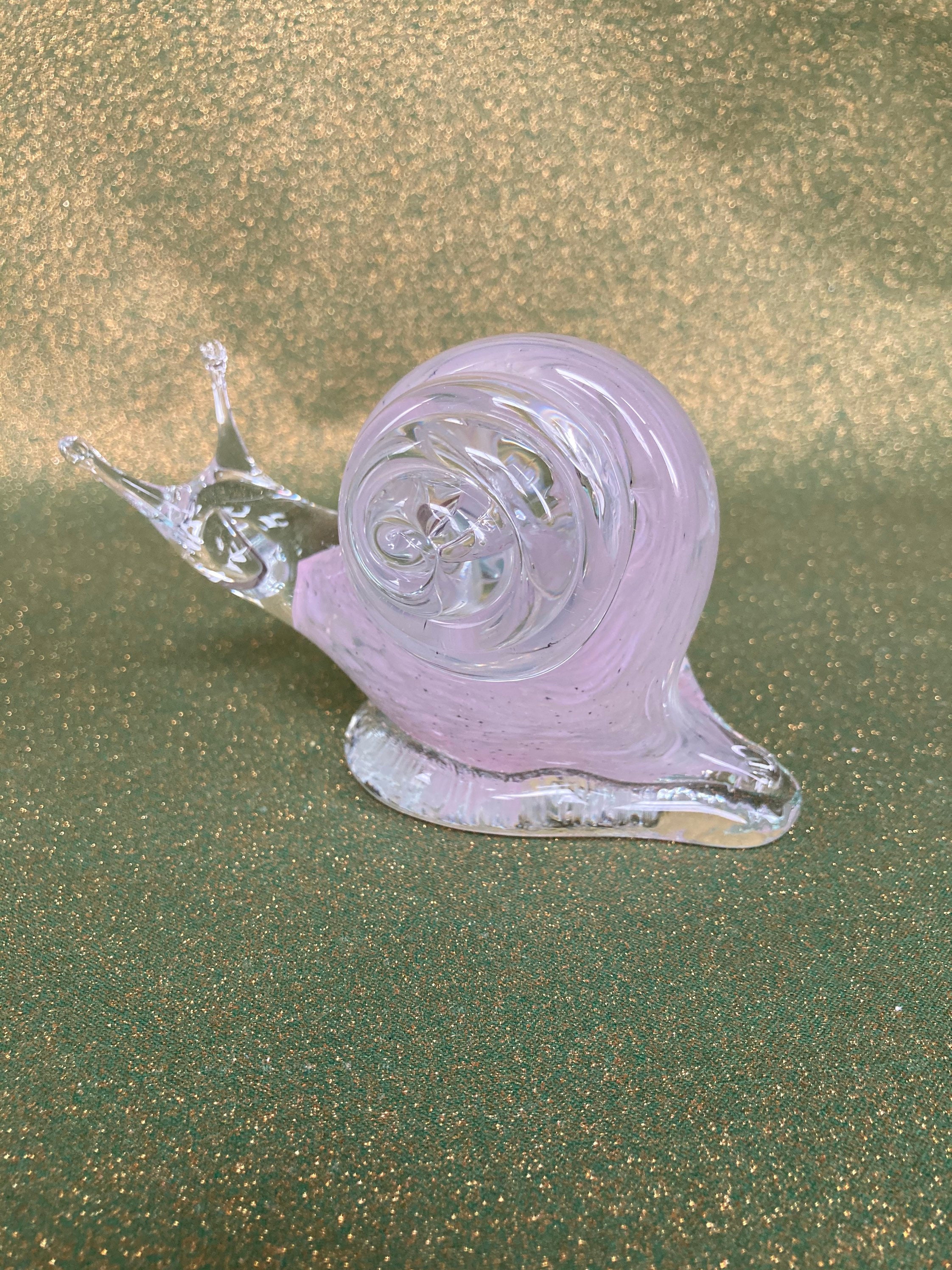 Hand Blown Glass Snail Figurine Ornament Paperweight Present | Etsy