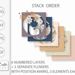 Flower Bouquet Shadow Box SVG: Layered Paper Cut Files - Etsy