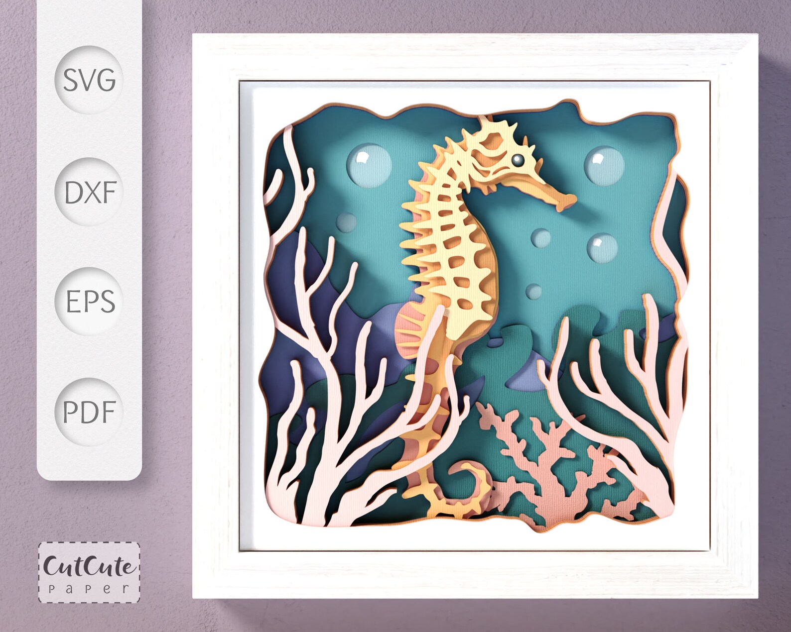 3D Sea Life Shadow Box SVG Bundle: Beach House Decor (digital Files) - Etsy