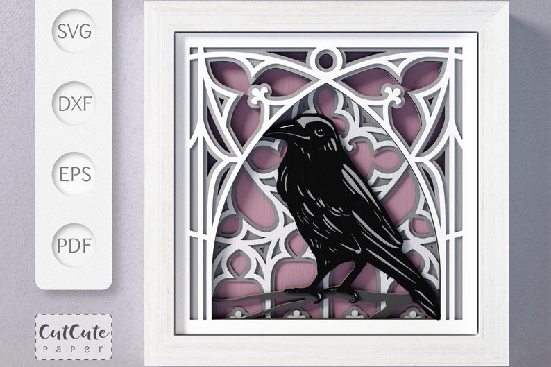 Gothic Shadow Box SVG Templates: Halloween Paper Cut Wall Art (digital ...
