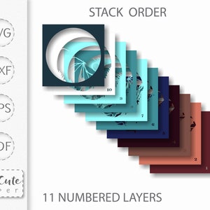 Phoenix and Dragon SVG Shadow Box Set, Templates Bundle, 3D SVG Shadow ...