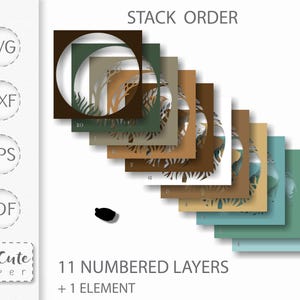Beaver Shadow Box SVG Template, Layered Paper Cut Woodland Art Shadow ...