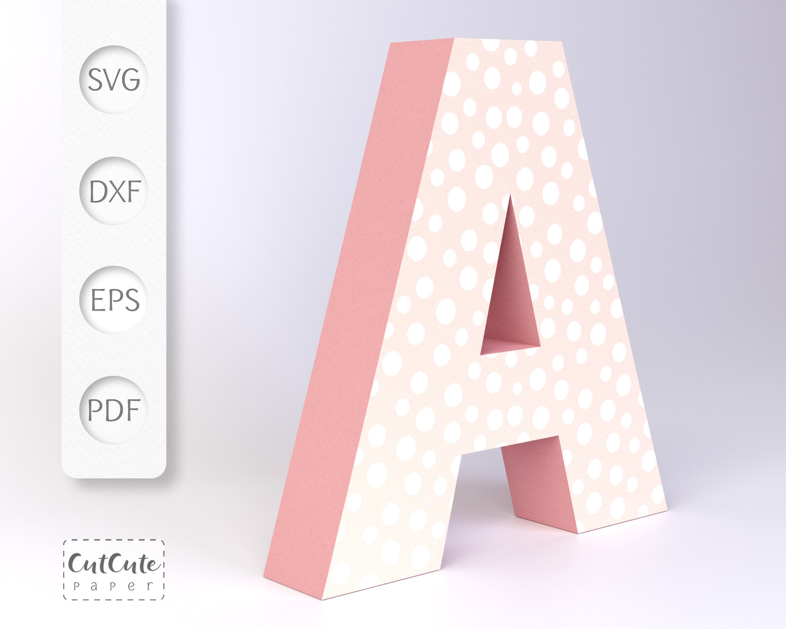 3D Alphabet Letters SVG Templates: Cardstock for Cricut, Silhouette ...