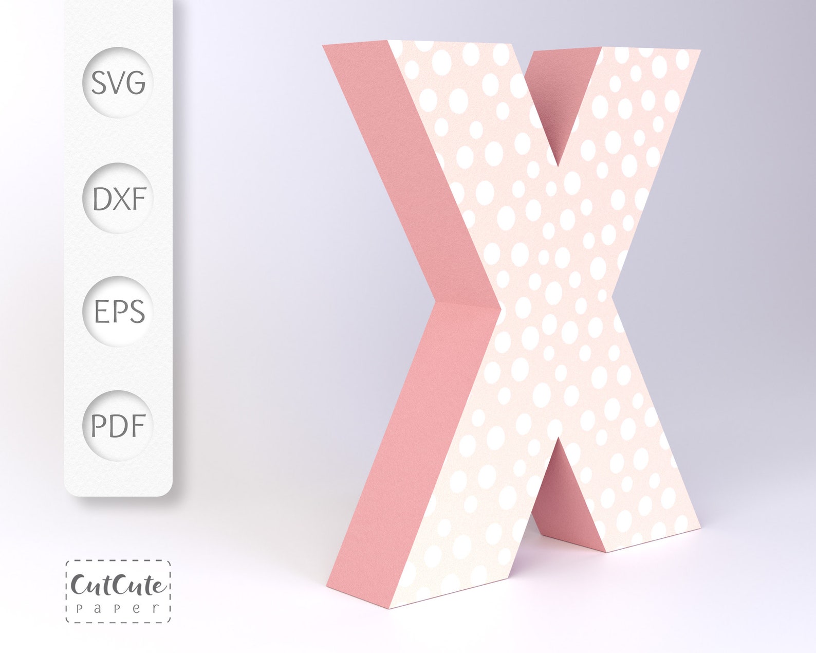 3D Letter X SVG Template Cardstock Letter SVG for Cricut and - Etsy