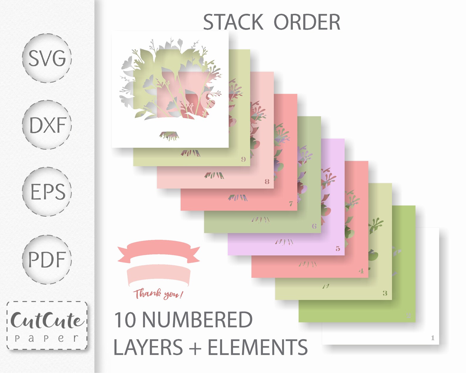 Floral Bouquet SVG Shadow Box Template, Flowers 3D SVG Shadowbox ...