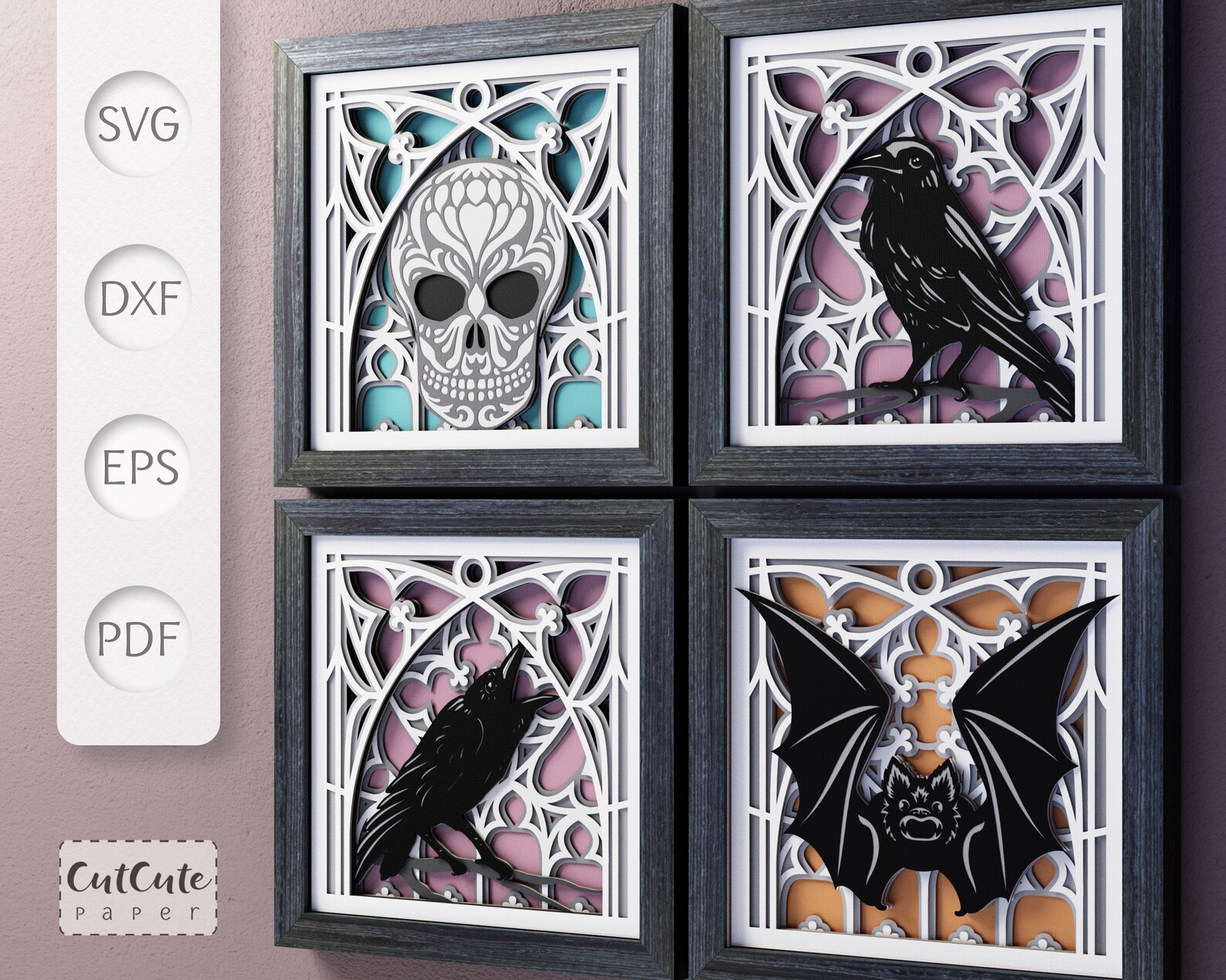 Gothic Shadow Box SVG Templates Bundle Ornamental Layered - Etsy UK