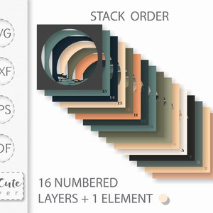 Mountain Sunset Shadow Box SVG Template, 3D SVG Shadowbox, DIY Cabin ...