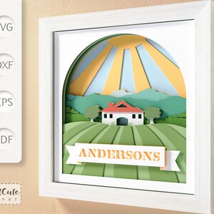 Family House Shadow Box SVG Template, 3D SVG House Layered Paper Cut ...