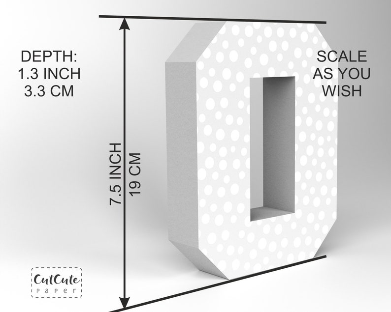 3D Letter O SVG Template Cardstock Letter SVG for Cricut and - Etsy