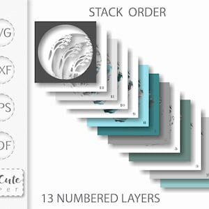 Frozen Waterfall Shadow Box SVG Template, 3D SVG Snowy Landscape Shadow ...