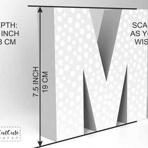 3D Letter M SVG Template, Cardstock Letter SVG for Cricut and ...