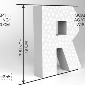 3D Letter R SVG Template: Cardstock Alphabet for Cricut (PDF Tutorial ...