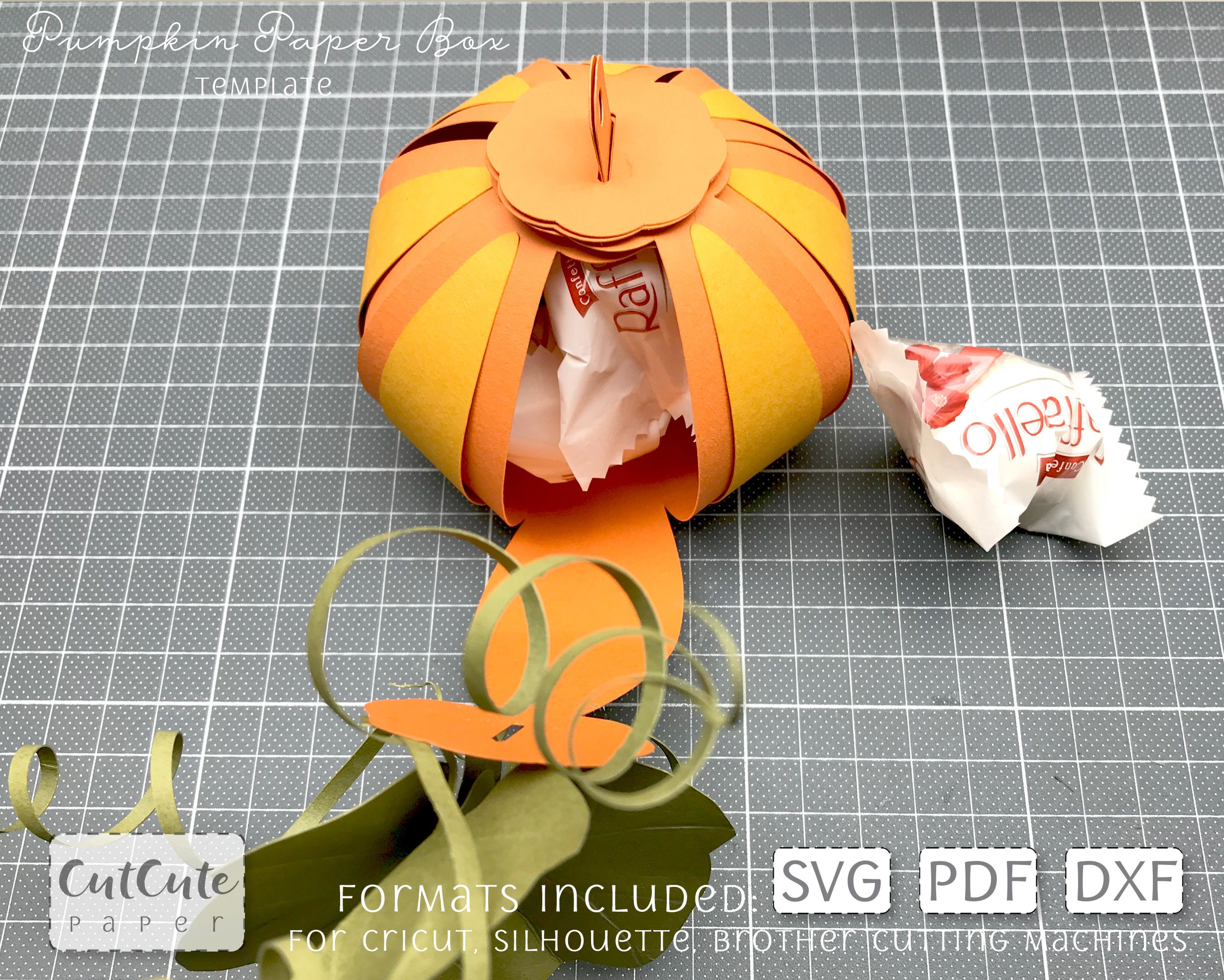 Pumpkin Box Template SVG 3D Pumpkin Paper Ornament SVG Fall - Etsy ...