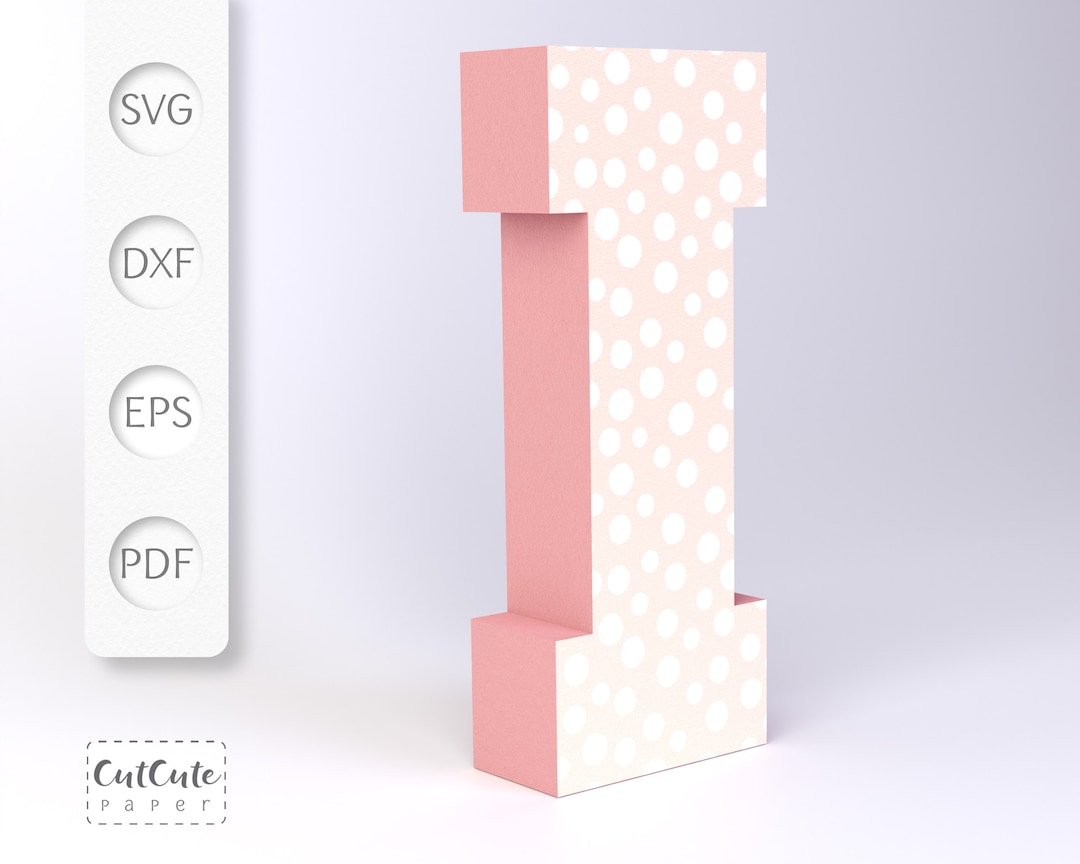 3D Letter I SVG Template, Cardstock Letter SVG for Cricut and ...
