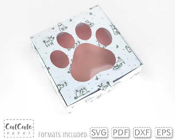 Paw Window Box Template Dog Treats Box Pet Accessories - Etsy
