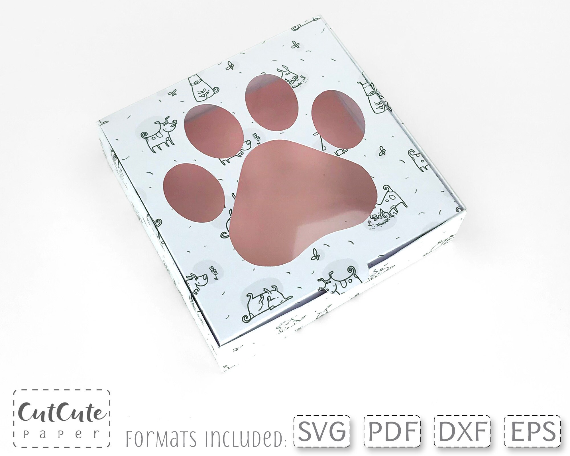 Paw Window Box Template Dog Treats Box Pet Accessories - Etsy