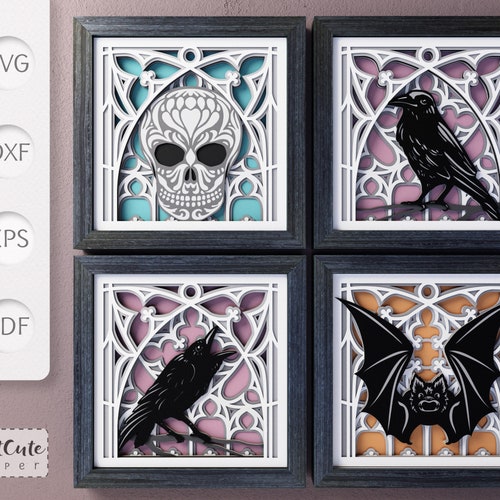 Gothic Shadow Box SVG Templates Bundle Ornamental Layered - Etsy UK