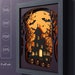 Spooky House Halloween Shadow Box Template, Layered Paper Cut ...