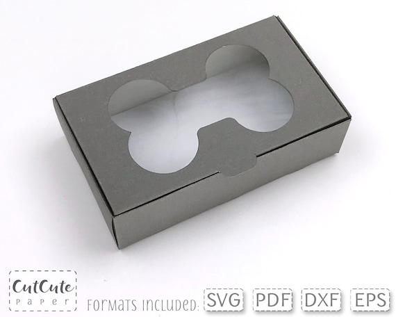 Rectangular Bone Window Box Template Dog Treats Box Pet - Etsy