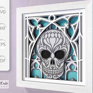 Gothic Skull Shadow Box SVG Template: Halloween Paper Cut Wall Art - Etsy