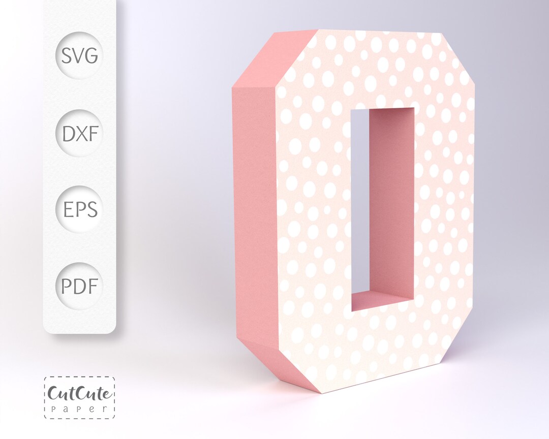 3D Letter O SVG Template, Cardstock Letter SVG for Cricut and ...