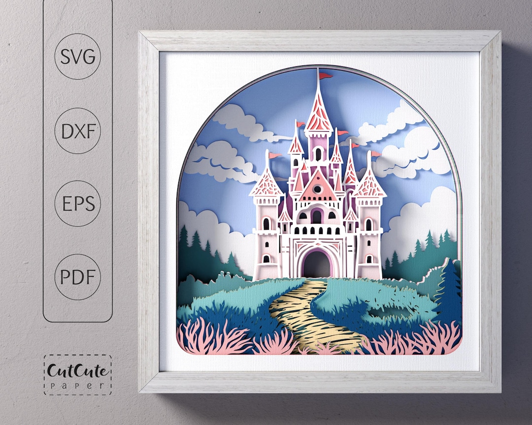 Castle Shadow Box Template: Fantasy Paper Cut SVG (digital Download) - Etsy