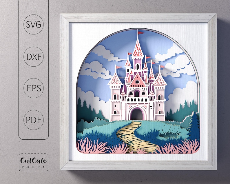 Castle Shadow Box Template: Fantasy Paper Cut SVG (digital Download) - Etsy