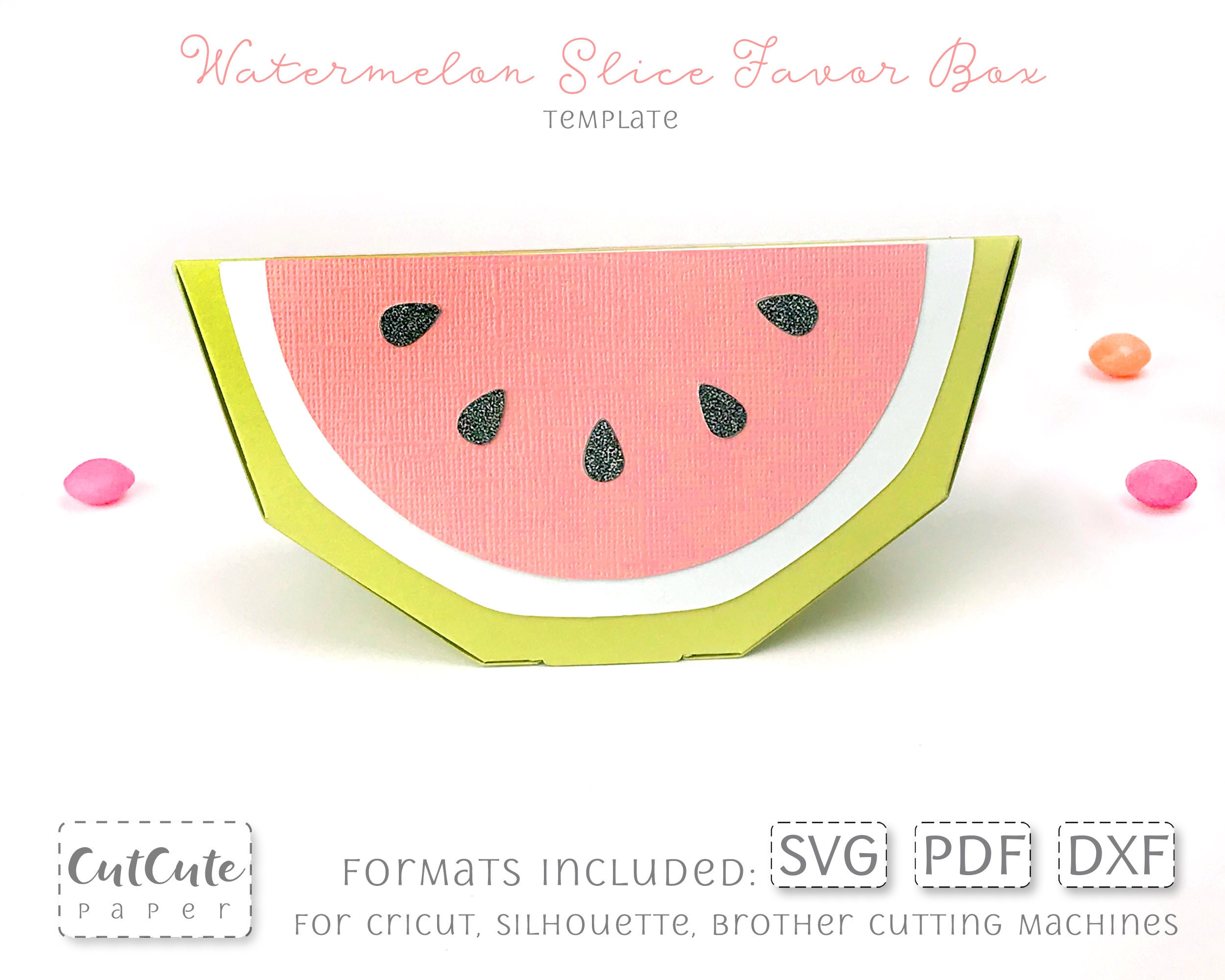 3D Watermelon Slice Box Template SVG Watermelon Birthday | Etsy Australia