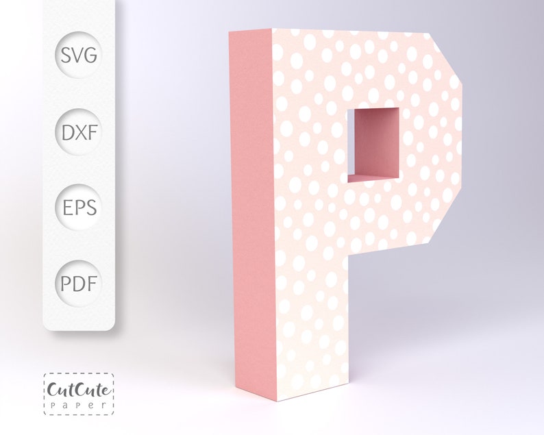 3D Letter P SVG Template Cardstock Letter SVG for Cricut and - Etsy