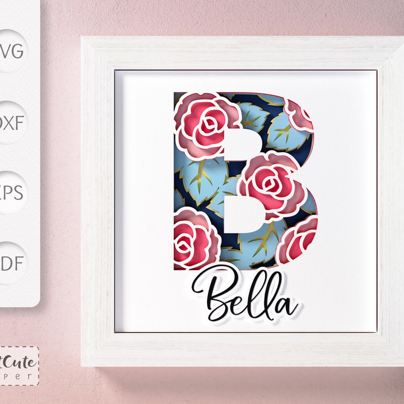 B Split Letter Monogram - Etsy