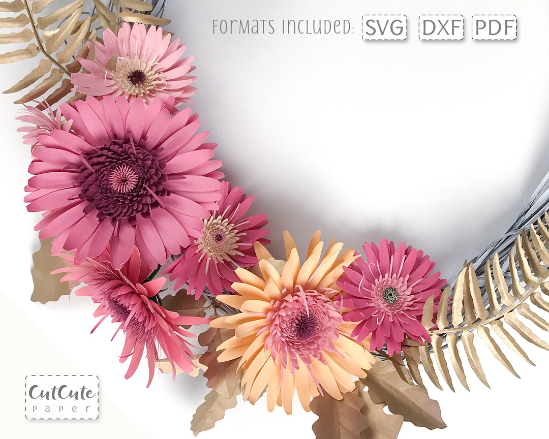 Gerbera Daisy SVG Cut File: Paper Flower Party Decor (digital Download ...