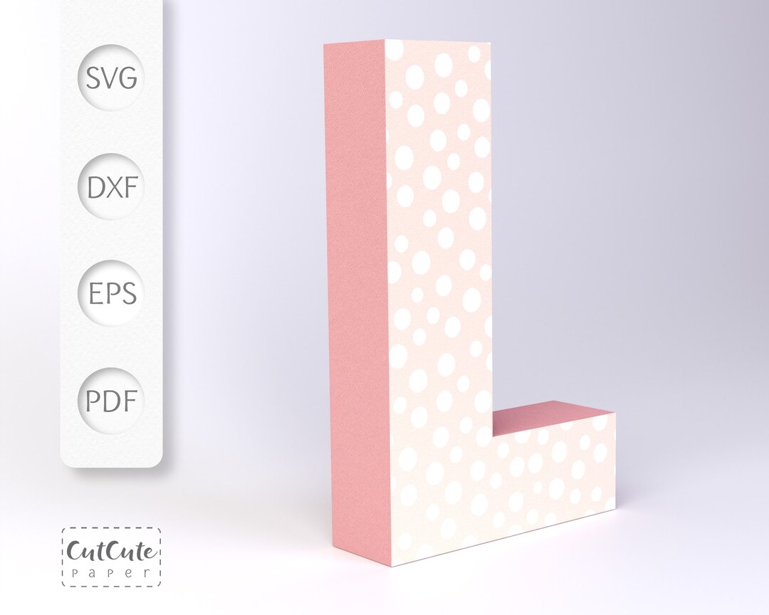 3D Letter L SVG Template: Cardstock Alphabet for Cricut (PDF Tutorial ...