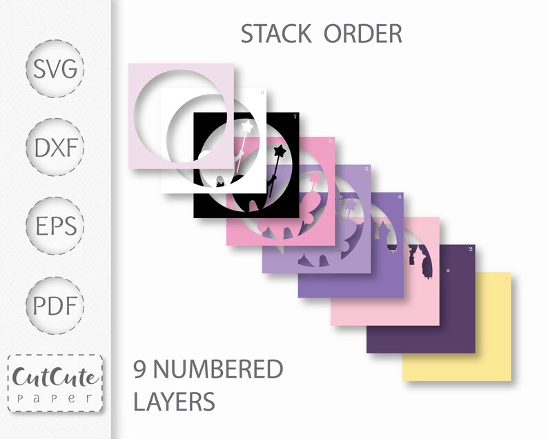 Tooth Fairy Shadow Box SVG Template Layered Paper Nursery - Etsy