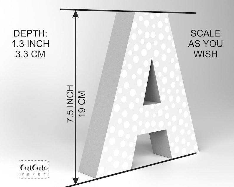 3D Alphabet Letters SVG Templates: Cardstock for Cricut, Silhouette ...
