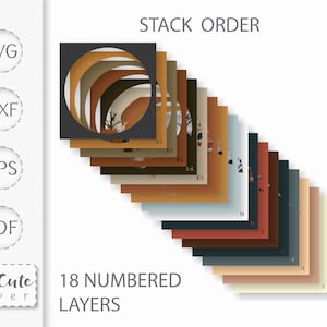 3D Autumn Valley Shadow Box SVG: Layered Fall Landscape (digital ...