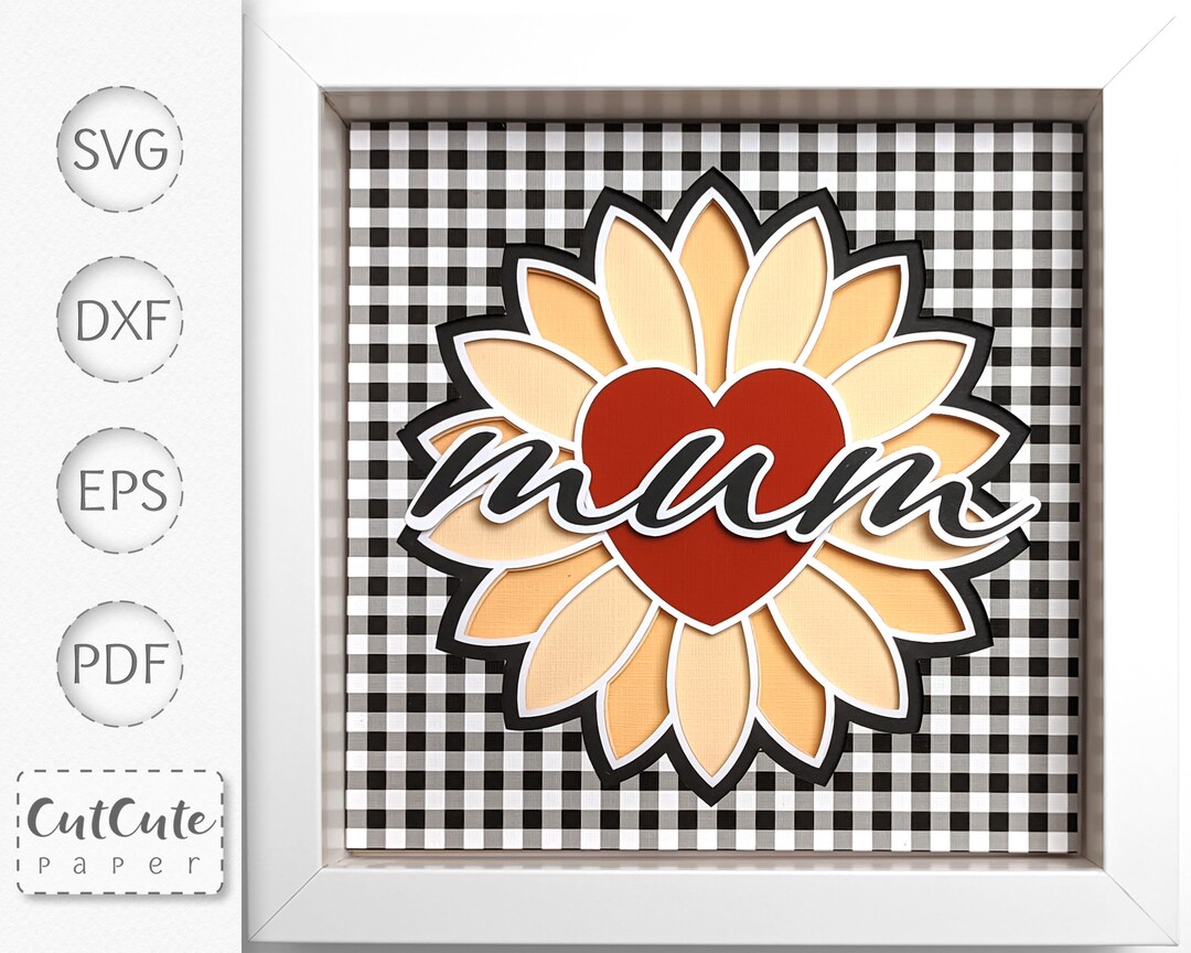 Mum Mom Shadow Box SVG Template, DIY Gift for Mother, Mothers Day ...
