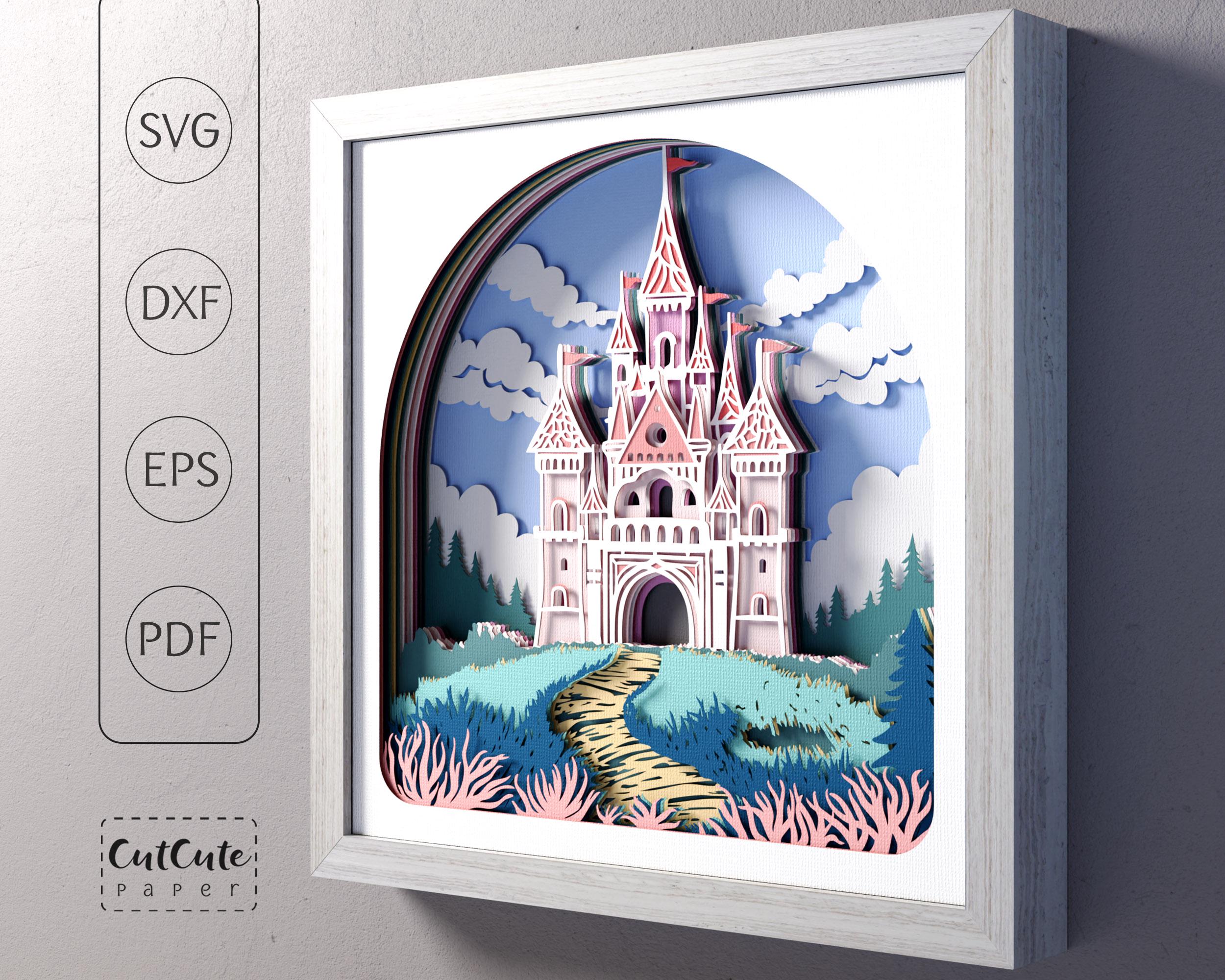 Castle Shadow Box Template: Fantasy Paper Cut SVG (digital Download) - Etsy