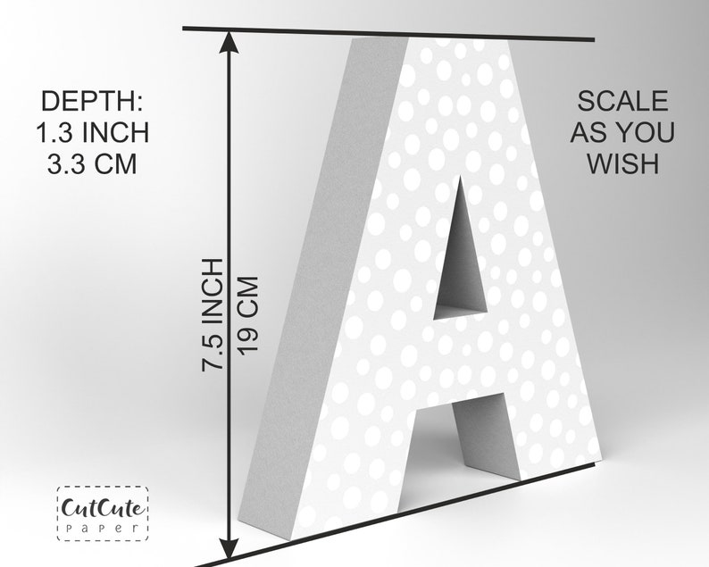 3D Letter A SVG Template Cardstock Letter SVG for Cricut and - Etsy