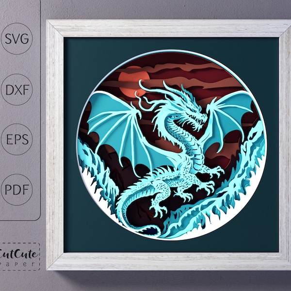 Dragon 3d Cardstock Svg - Etsy