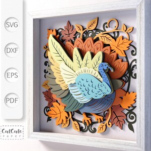 Turkey SVG: Thanksgiving Shadow Box, Cardstock Wall Decor (digital ...