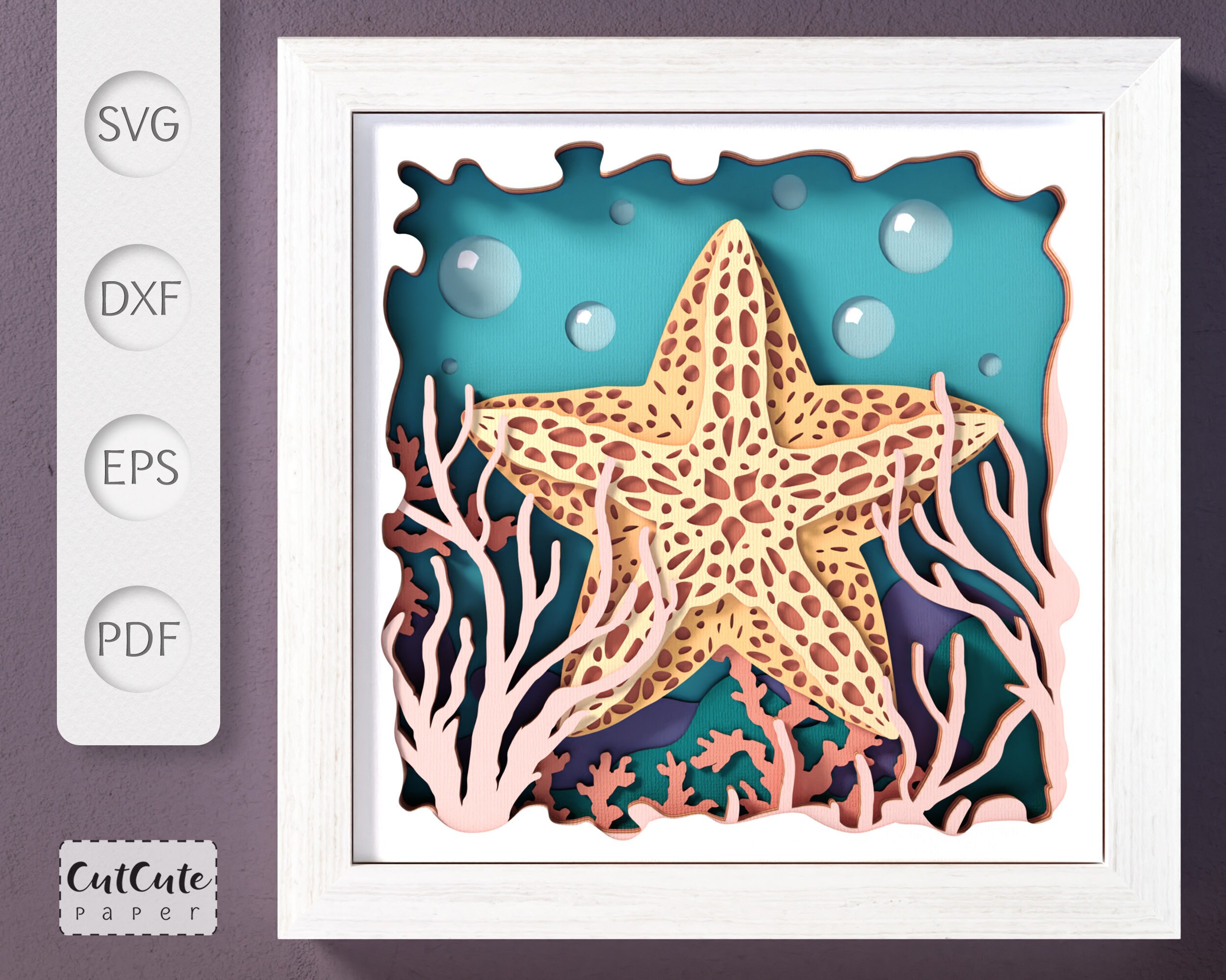 Shadow Box SVG Bundle Templates 3D SVG Sea Life Shadowbox - Etsy