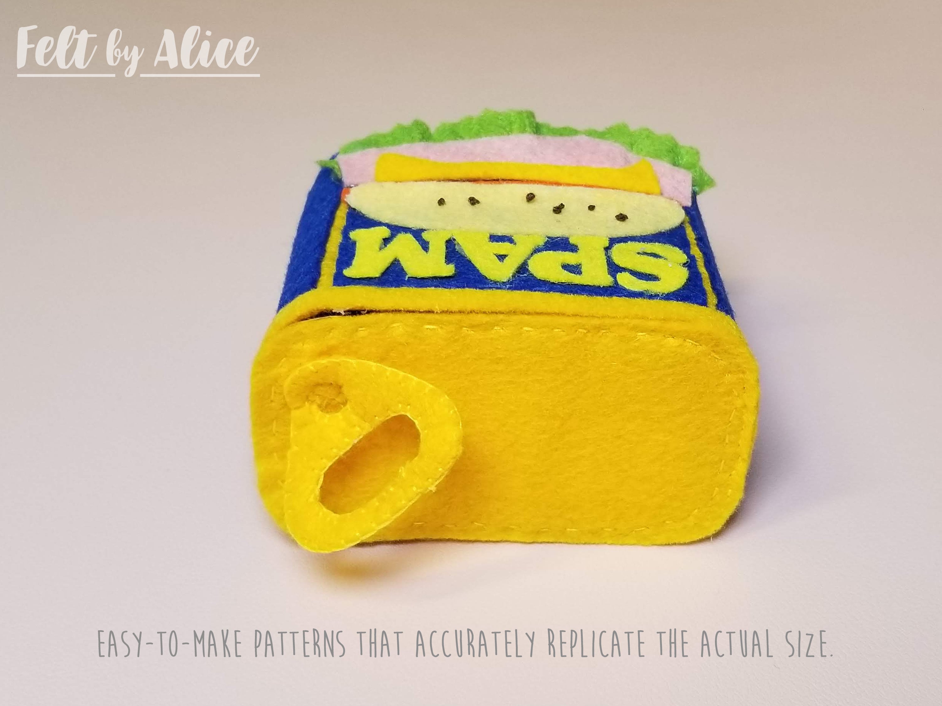 Felt Canned Ham Pattern Download, Digital Downloadable Food Pattern ...